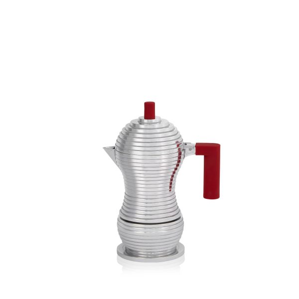 ALESSI moka pot PULCINA RED 3 CUPS