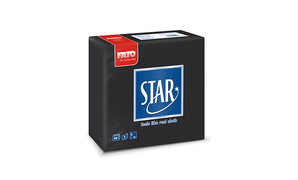 SALVETE FATO STAR CRNA 38x38 40 KOM