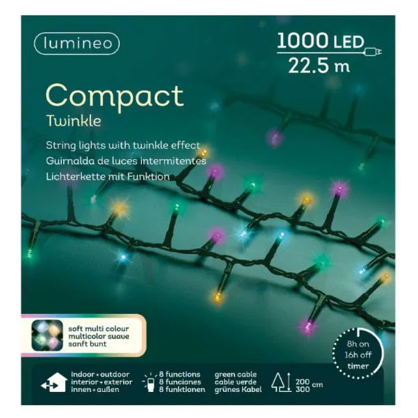 Lumineo Novogodišnje LED lampice za jelku 2250cm 1000L 8 funkcija Multicolor 49.5472