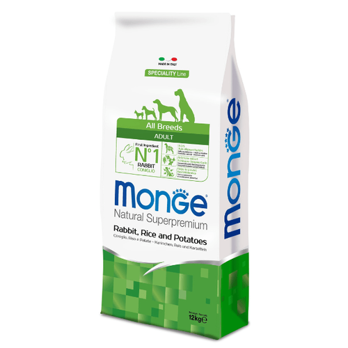 Monge Natural Superpremium Dog All Breeds Adult Monoprotein Zečetina sa pirinčem i krompirom 12 kg