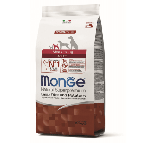 Monge Natural Superpremium Dog Mini Adult Monoprotein Jagnjetina sa pirinčem i krompirom 7.5 kg