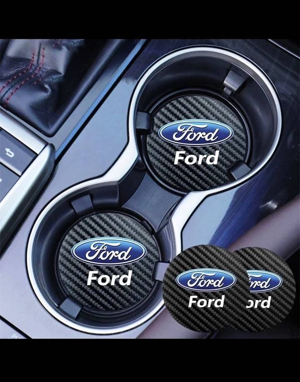 Neklizajuća podloga držača za čaše sa logom FORD-a, set od 2 komada