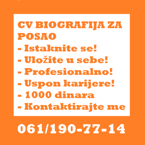 Zablistajte sa savršenom CV biografijom za posao