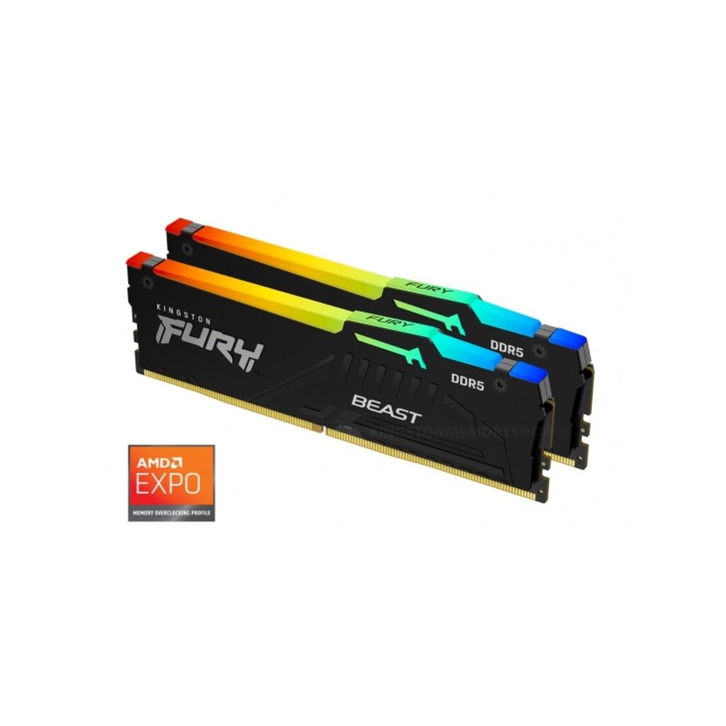 Memorija KINGSTON 32GB(2x16GB)/DIMM/DDR5/5600MHz/CL36/FURY Beast RGB EXPO