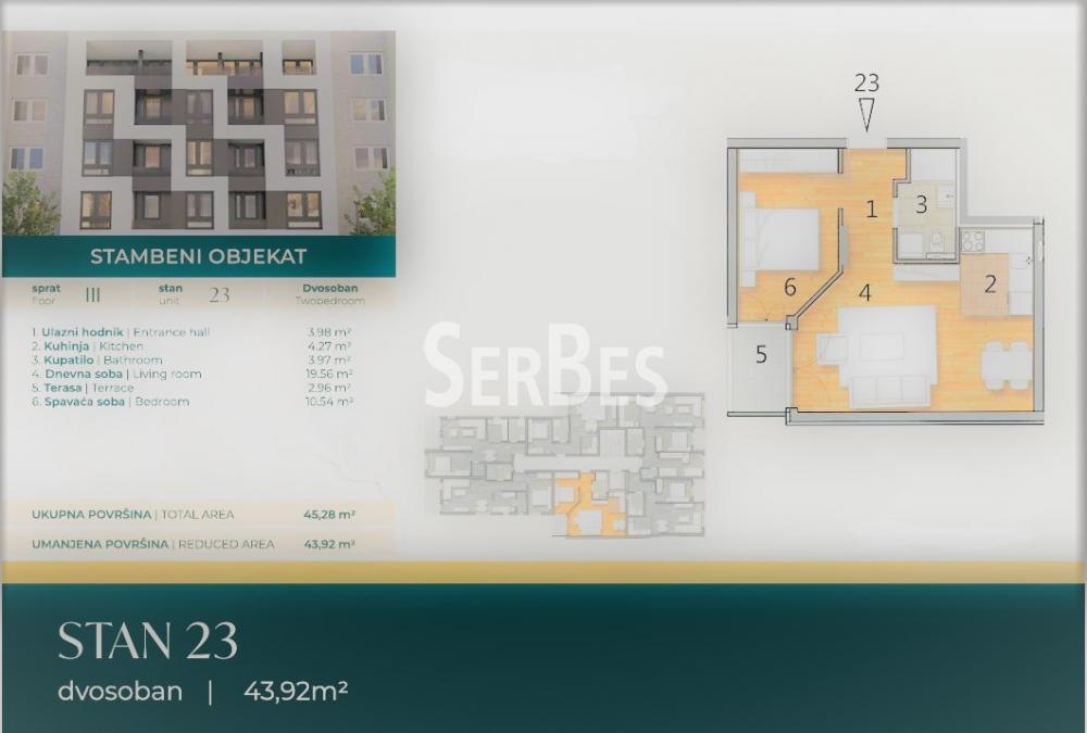 Odličan jednoiposoban stan 37,94m2 na Telepu ID#1577 98.644 €