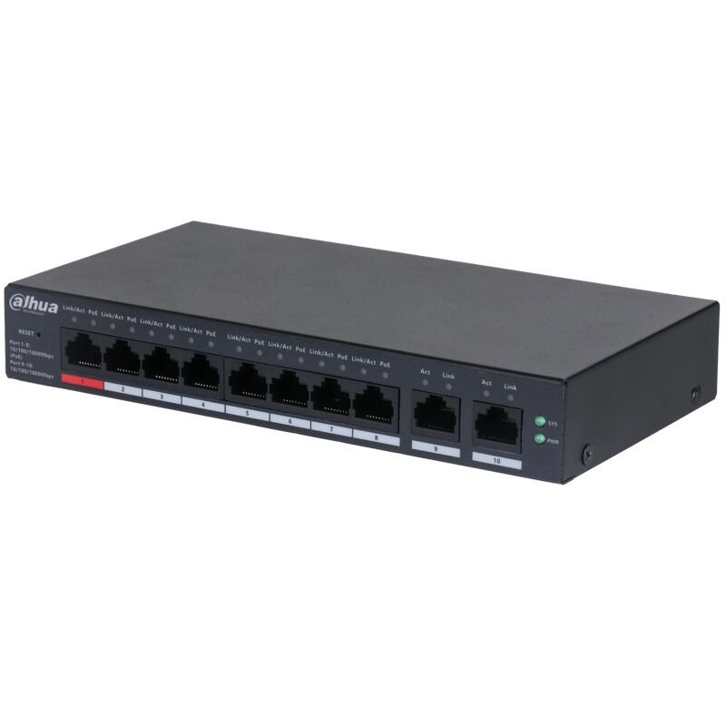 DAHUA CS4010-8GT-110 10-Port Cloud Managed Desktop Gigabit Switch with 8-Port PoE