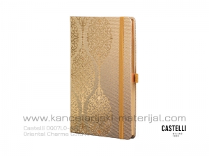 CASTELLI notes ORIENTAL CHARME Gold Arabesque 13x21cm