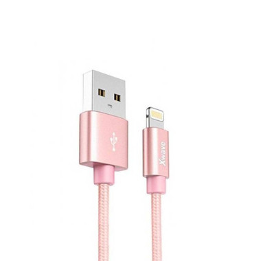 Xwave USB za iPhone 2m čvrst lightning upleteni roze zlatni kabl