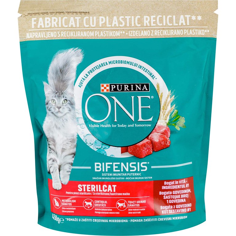 Purina one cat hrana za mačke steril govedina 450g purina one cat