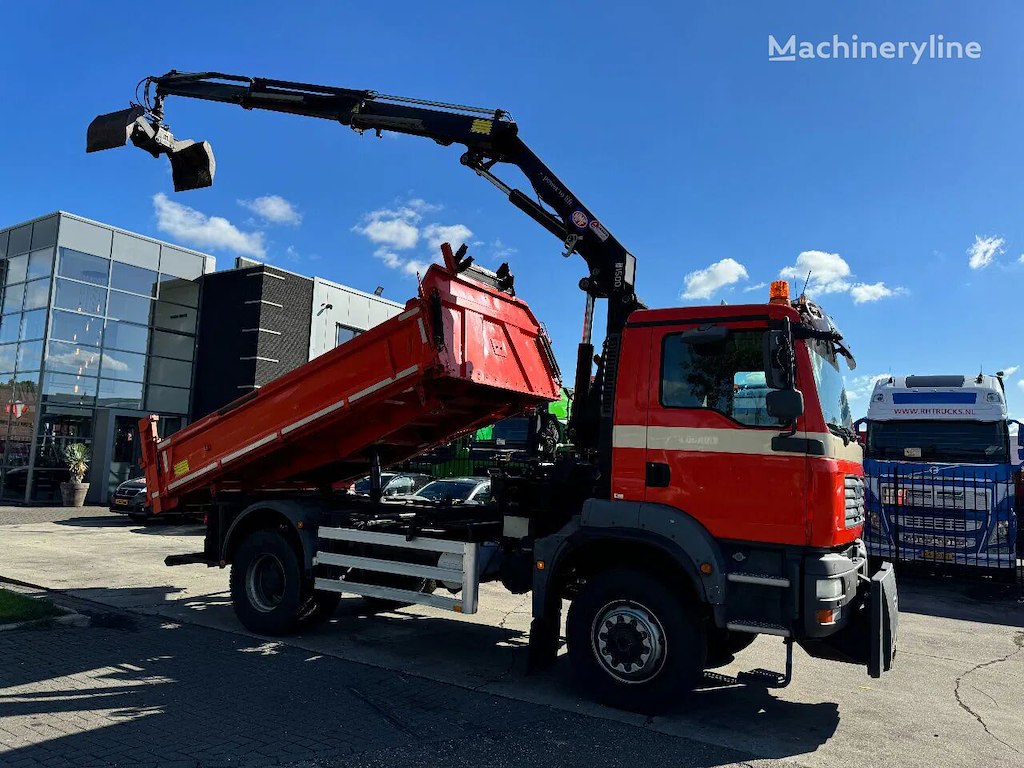 MAN TGM 18.280 4X4 + HMF 1500 + REMOTE + TIPPER + FULL STEEL SUSP. + pokretna dizalica