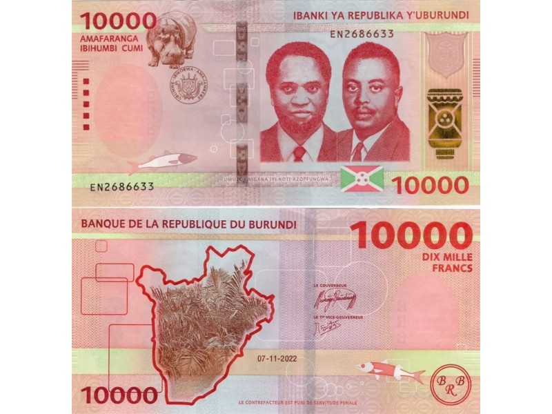 BURUNDI 10000 Francs 2022 UNC, P-59