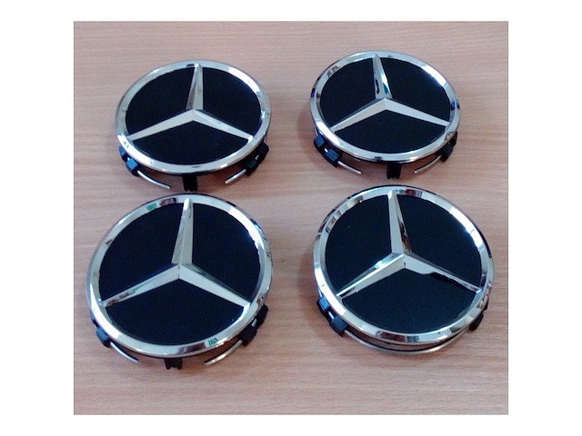 Cepovi za aluminijumske felne Mercedes 75mm Crna