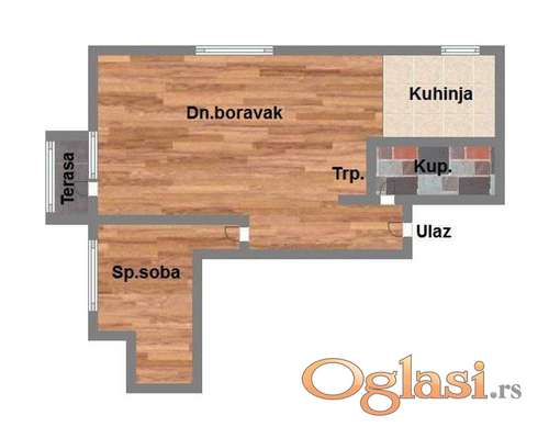 Dvoiposoban, 45m2 Lipov Gaj