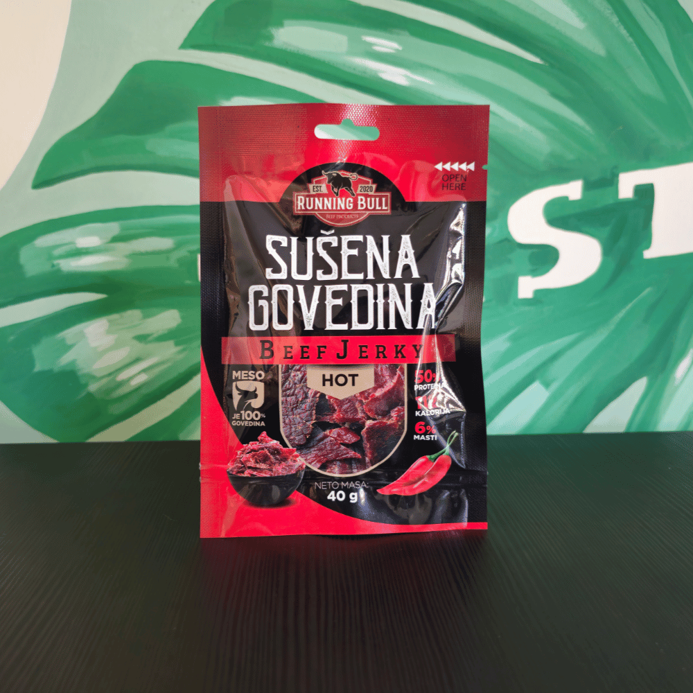 Running Bull – Sušena Govedina (Beef Jerky) – Hot 40g