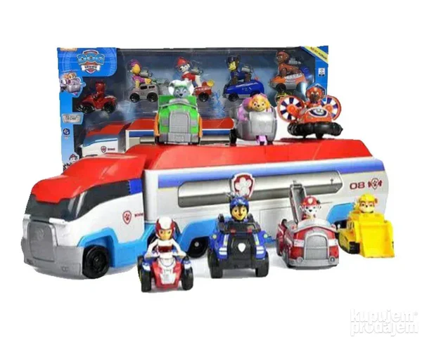 Paw patrol kamion sa Rajderom i paw patrol družinom