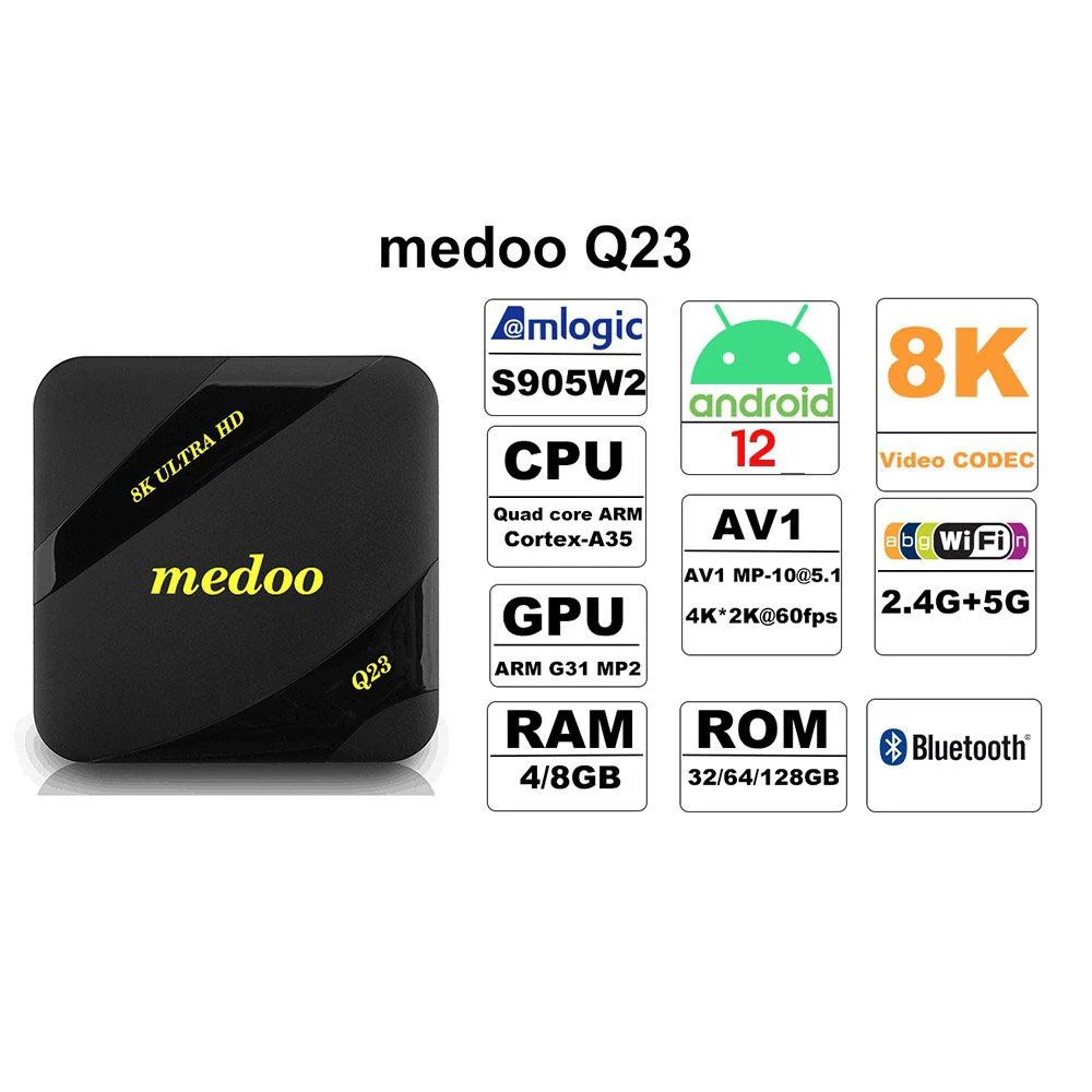 Smart TV BOX Medoo Q23 8K 4 / 32Gb