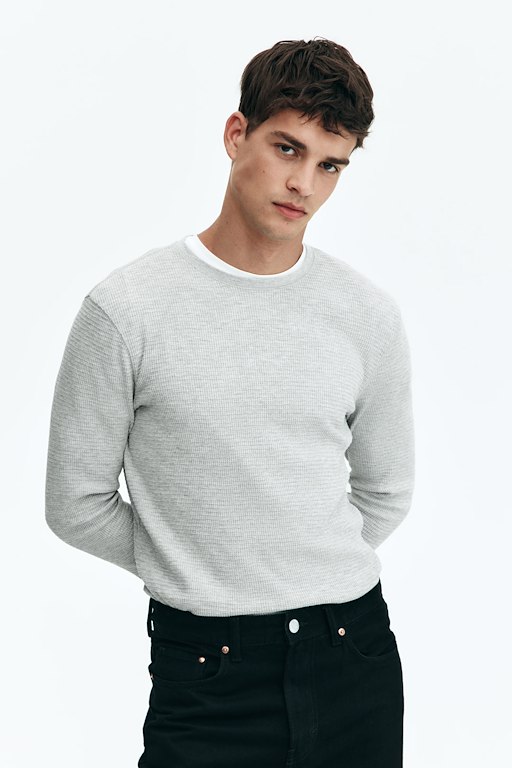 MAJICA OD ŽERSEJA VAFL TKANJA SLIM FIT