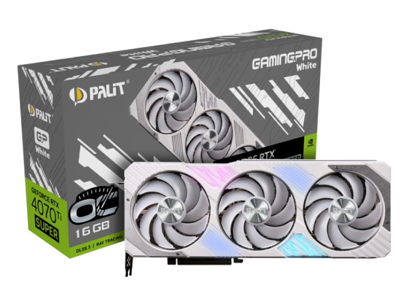 PALIT NVIDIA GEFORCE RTX 4070 TI SUPER 16GB 256BIT RTX4070TI SUPER GAMINGPRO WHITE OC GRAFIČKA KARTA