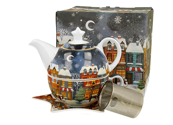 Set čajnik sa šoljom i tacnom christmas city 300/450 ml