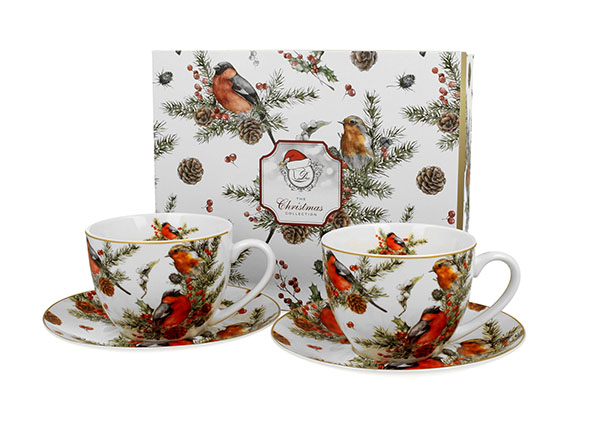 Set šolja christmas birds / 2 280 ml