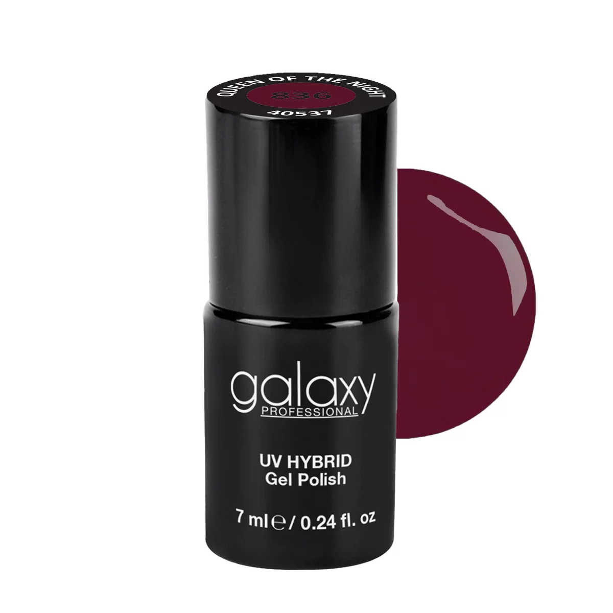 Trajni lak za nokte UV/LED GALAXY Hybrid 7ml Queen of Night S836