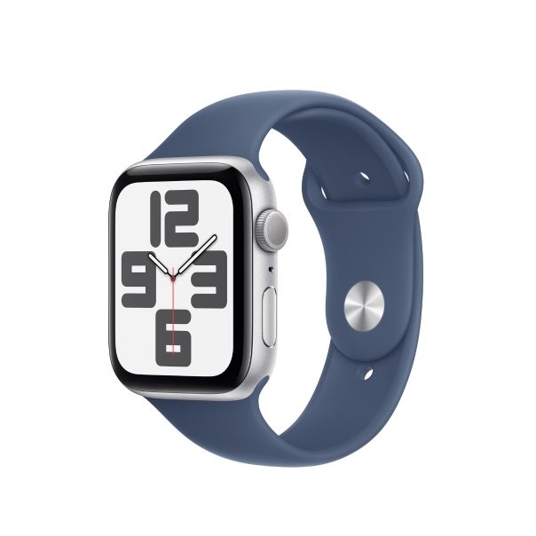 APPLE Pametni sat SE (2024) 44mm GPS Silver Alu Case/Denim Sport Band M/L, (mxer3qv/a)