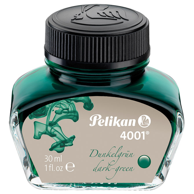 Tinta za nalivpero bočica 30ml 4001 Pelikan 300056 tamno zelena (darkgreen)