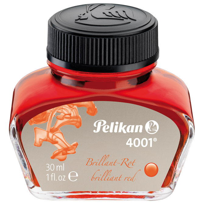 Tinta za nalivpero bočica 30ml 4001 Pelikan 301036 crvena (brilliant red)