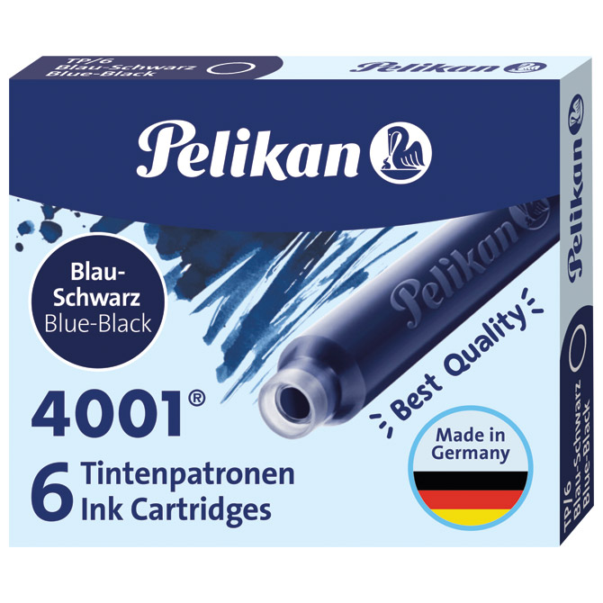 Tinta za nalivpero patrone kratke pk6 4001 Pelikan 301184 plavo-crna (blue black)