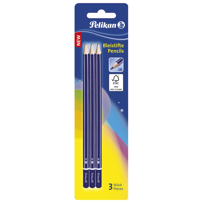 Olovka grafitna 2B pk3 Pelikan 978783 blister