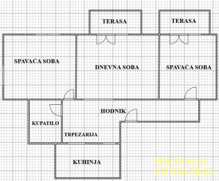 Trosoban stan na prodaju, 72m2, 129.000€