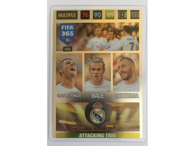 2018 Adrenalyn XL Fifa 365 Real Madrid Attacking Trio