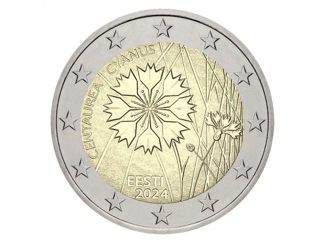 Estonija 2 euro 2024. UNC Cornflower