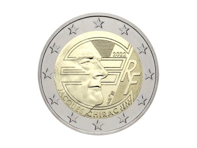 Francuska 2 euro 2022. UNC Jacques Chirac