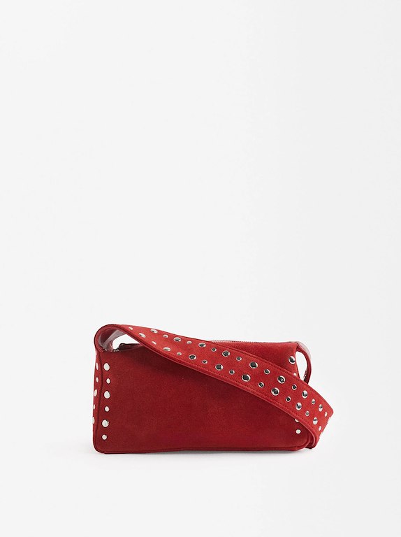 Leather Shoulder Bag With Studs