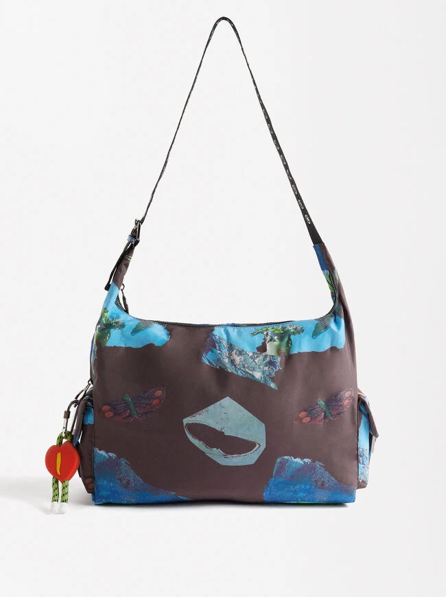 Printed Nylon Shoulder Bag