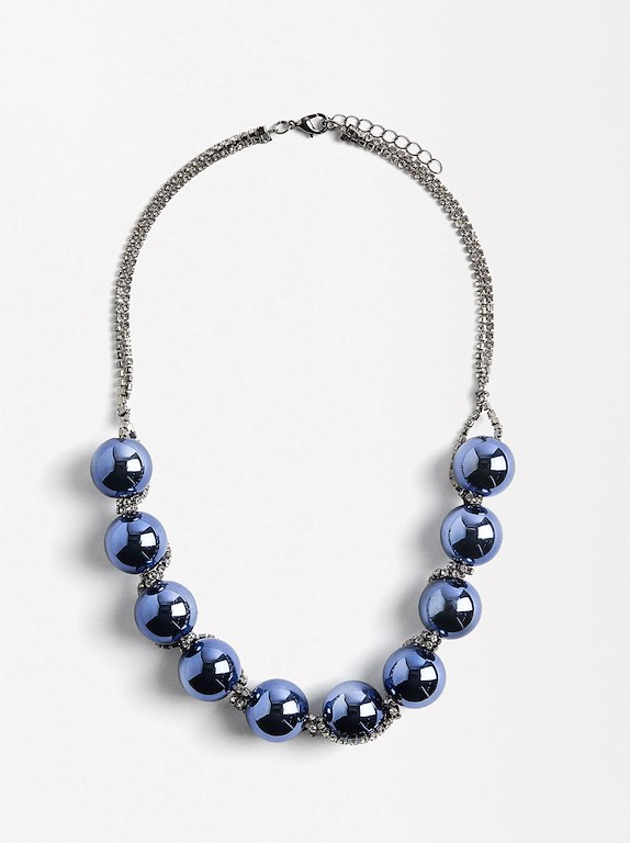 Necklace With Spheres And Crystals