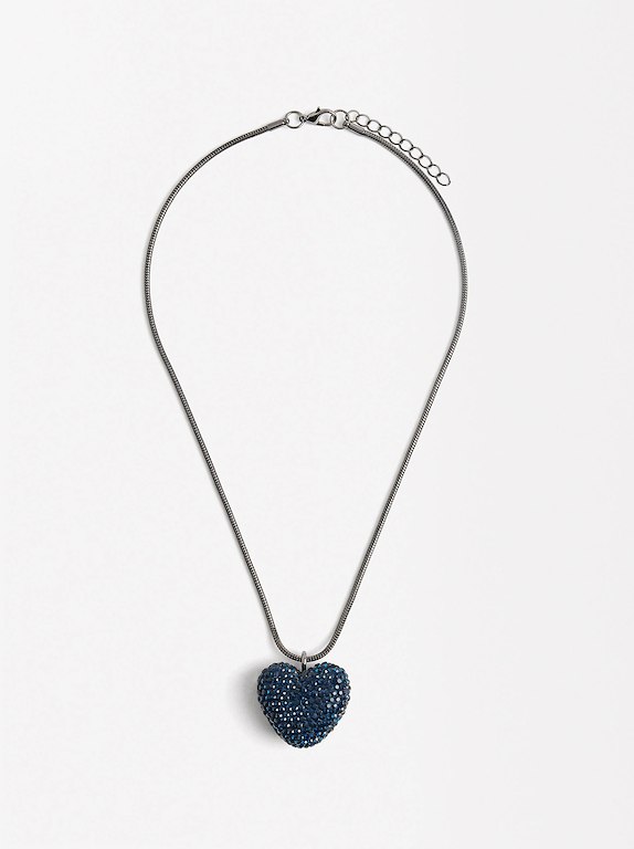 HEART NECKLACE WITH CRYSTALS