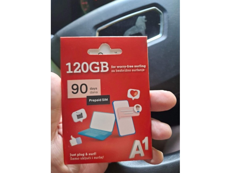 A1 HR eSIM 120 GB 3 meseca