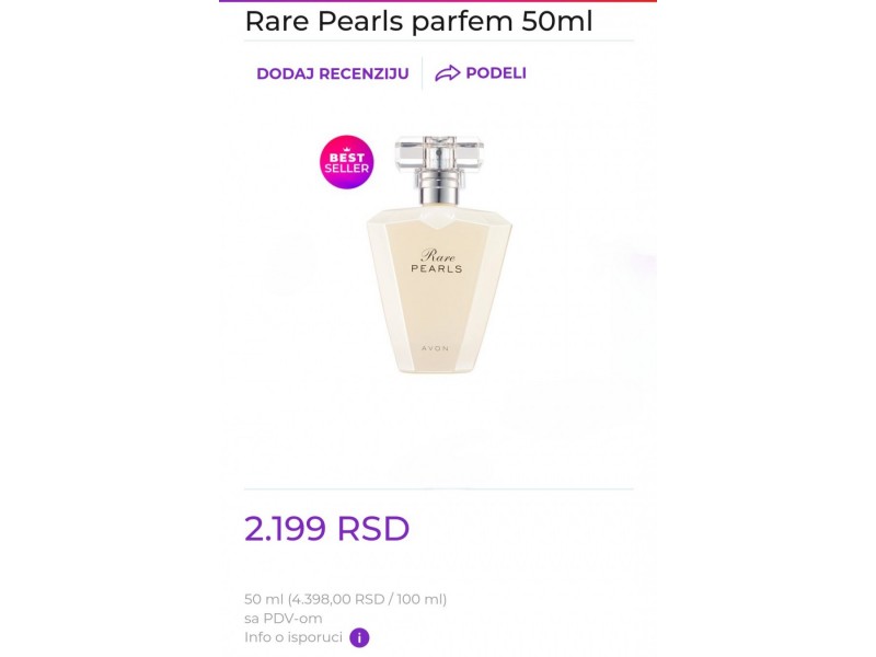 Avon Rare Pearls ( 50ml )-novo* akcija