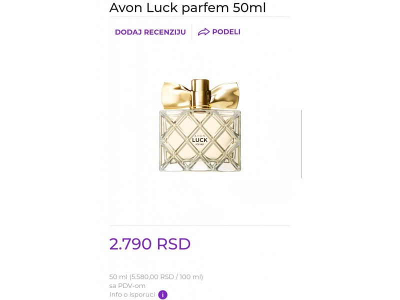 Avon Luck parfem ( 50 ml ) - novo*akcija