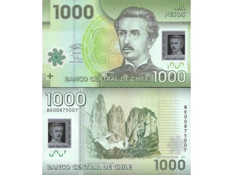 CHILE ČILE 1000 Pesos 2020 UNC,P-161 Polymer