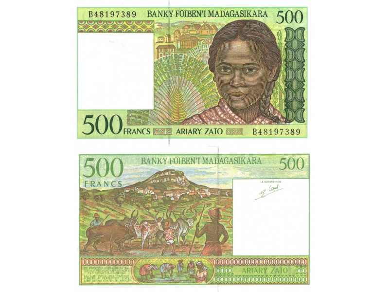 MADAGASCAR Madagaskar 500 Francs - Ariary 1994 UNC, P-7