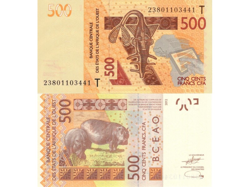 TOGO (West African States) `T` 500 Francs 2023 UNC, P-8