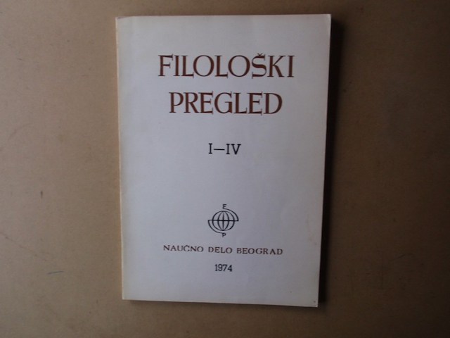 FILOLOŠKI PREGLED 1 - 4 / 1974