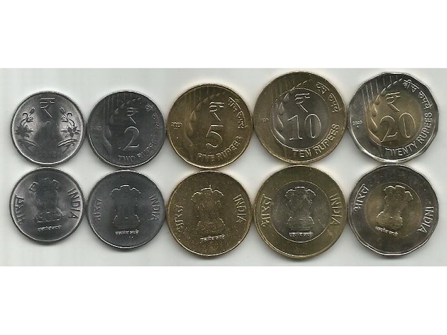 India Indija 2016 - 2021. Set kovanica UNC