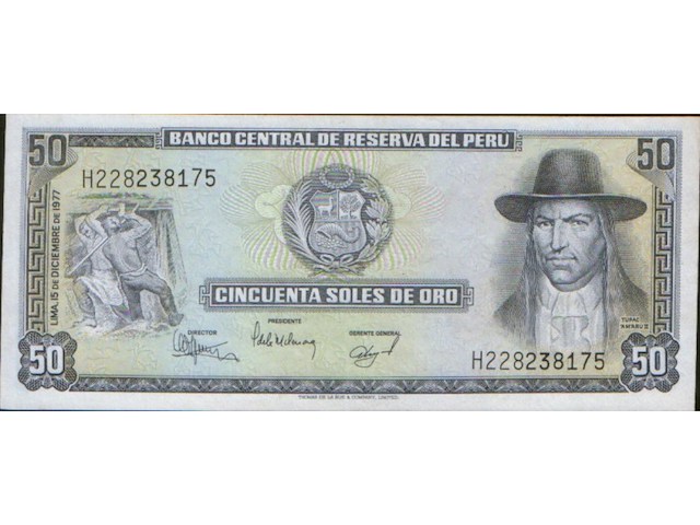 Peru 50 Soles 1977. XF+.