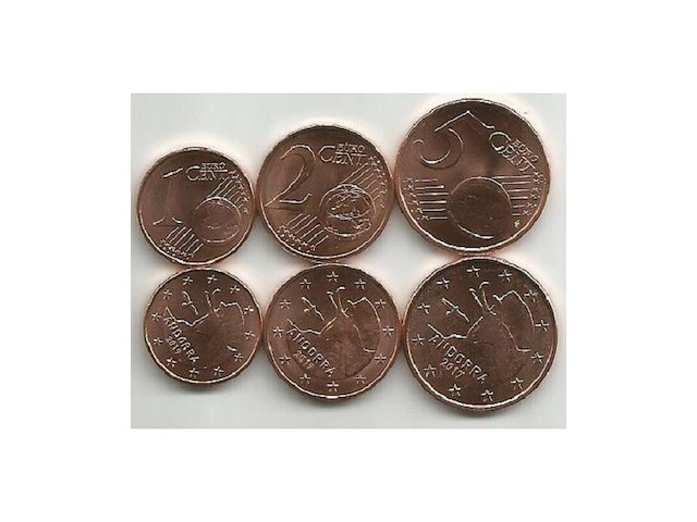 Andora 1 - 2 - 5 euro cent  2017/19. UNC mini set