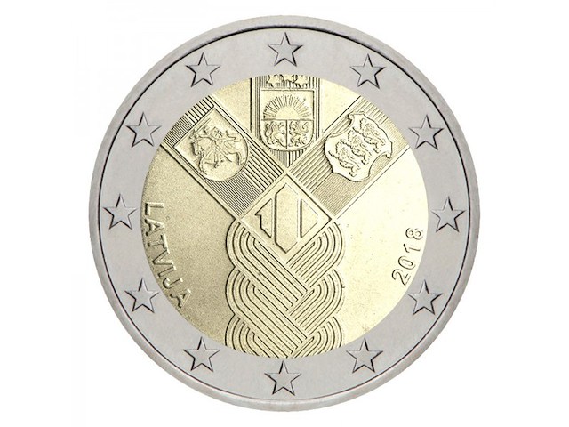 Letonija 2 euro 2018. UNC Baltic States