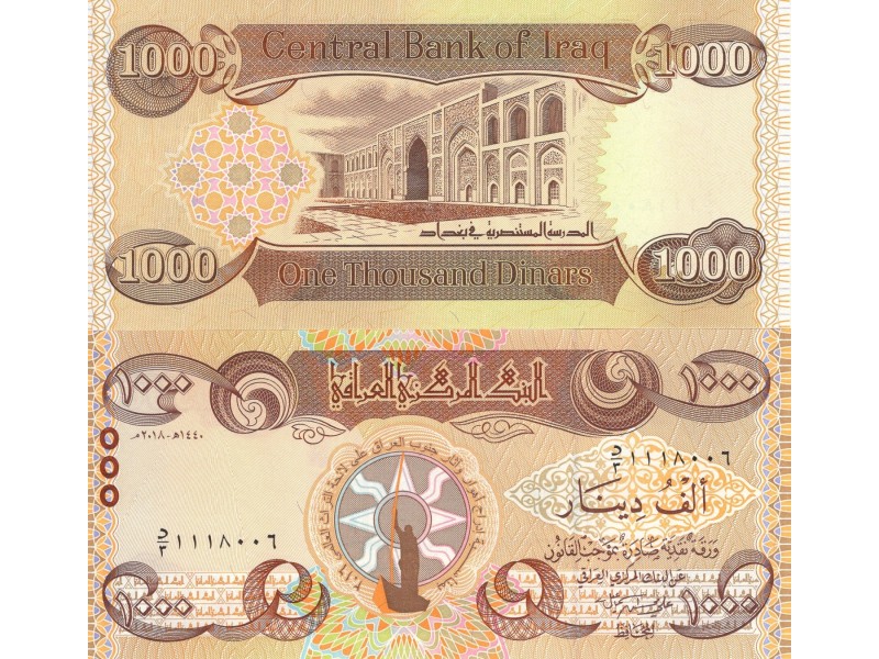 IRAK Iraq 1000 Dinara 2018 UNC, P-99